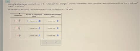 Solved Which Of The Highlighted Chemical Bonds In The