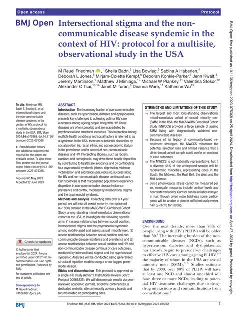 Pdf Intersectional Stigma And The Non Communicable Disease Syndemic