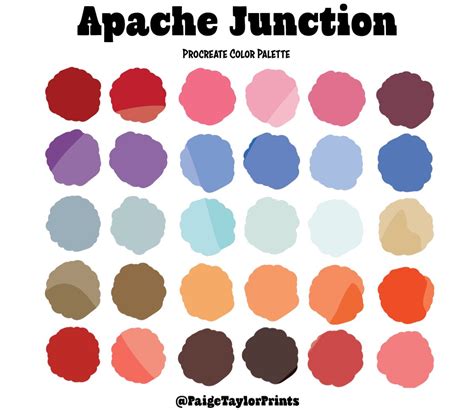 Apache Junction Procreate Color Palette Colorful Palette Color