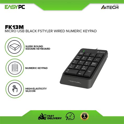 A4tech Fk13m A4tech Fstyler Wired Numeric Keypad Micro Usb Blacksleek