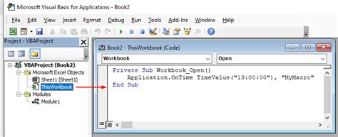 run a macro at a set time microsoft excel