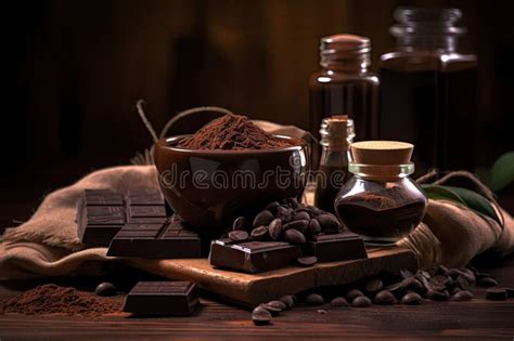 Chocolate Usado No Tratamento Da Calmante Para O Corpo Ilustração Stock