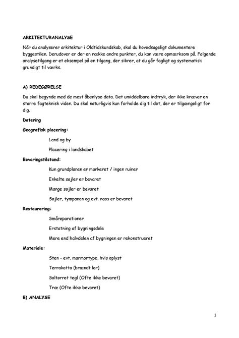 Arkitektur Analysemodel Arkitekturanalyse Når Du Analyserer