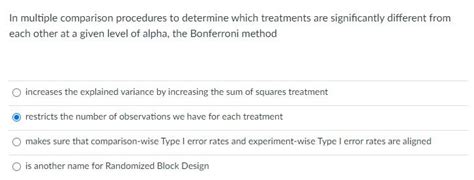 Solved In Multiple Comparison Procedures To Determine Which