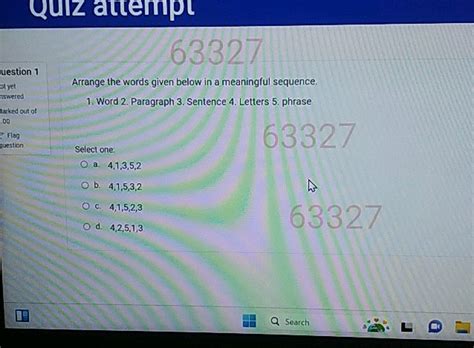 VuIz DuElApL Uestion 1 63327 Ot Yet Arrange StudyX