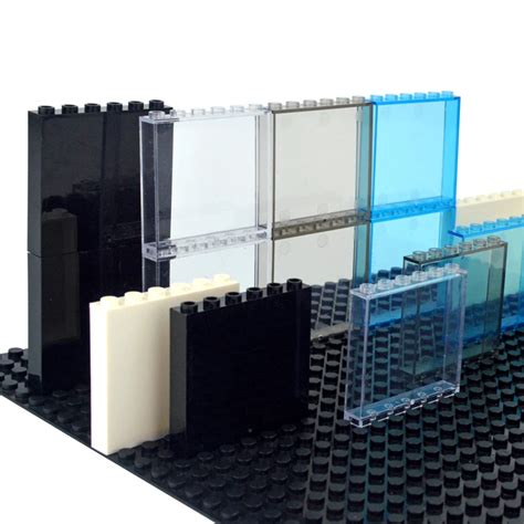 10pcs 1x6 1x4 도어 창 프레임 벽 도시 Diy 빌딩 블록 유리 패널 하우스 부품 Moc 벽돌 건설 59350