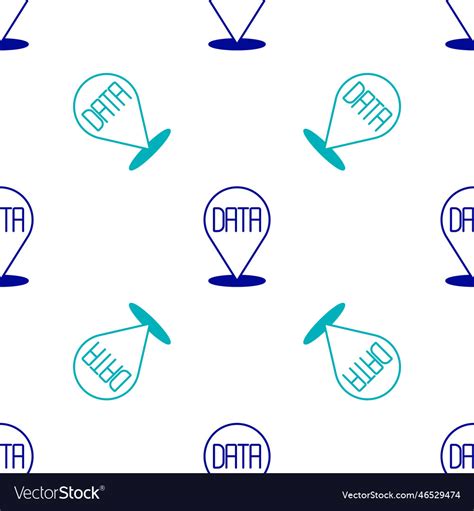 Blue Data Analysis Icon Isolated Seamless Pattern Vector Image