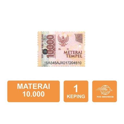 Jual Materai Meterai Tempel Asli Original Kantor Pos Indonesia Keping K Ribu