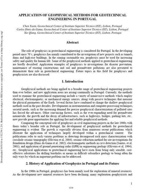 Application Of Geophysical Methods For Geotechnical Engineering Pdf Geophysics