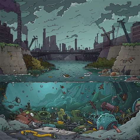 Cinematic Exposures Of Nutrient Pollution Premium Ai Generated Image
