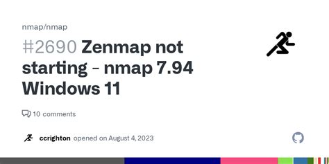 Zenmap Not Starting Nmap 794 Windows 11 · Issue 2690 · Nmapnmap