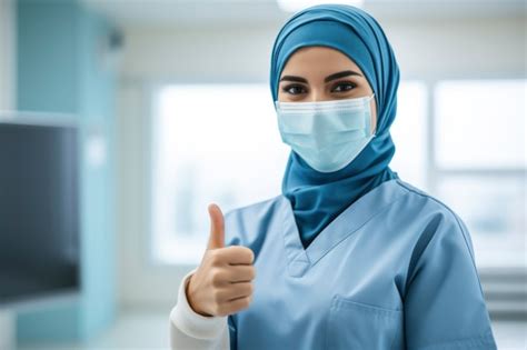 Krankenschwester Im Hijab Porträt Im Krankenhaus Ki Generiertes Bild