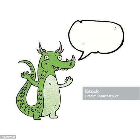 말풍선이 있는 Green Dragon 귀여운에 대한 스톡 벡터 아트 및 기타 이미지 귀여운 기이함 낙서 드로잉 Istock