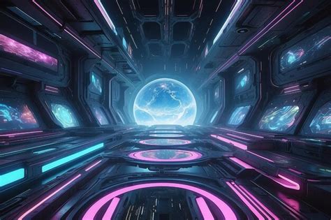 Premium Photo Holographic Tech Odyssey