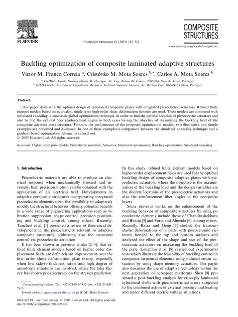 Pdf Buckling Optimization Of Composite Laminated Adaptive Structures