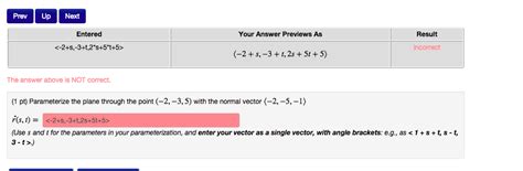 Solved Parameterize The Plane Through The Point 2 3 5 Chegg Com