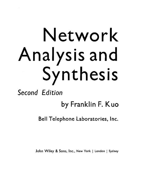 Network Analysis And Synthesis Chapter1 9 Pdf