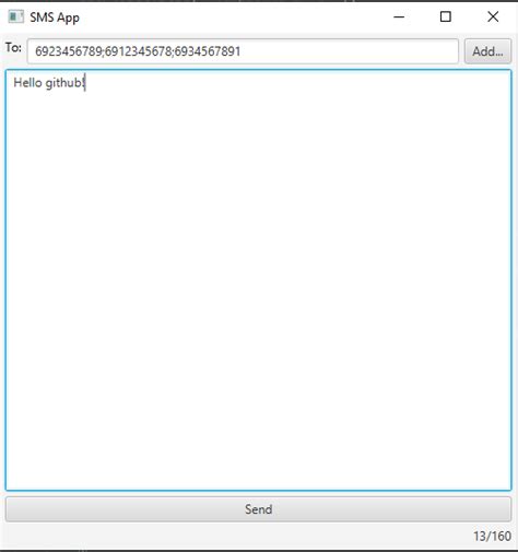 Github Xbis7smsapp Simple Graphical Interface Of An Sms App And A Contact Book