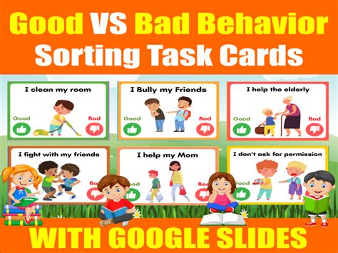 Good Behavior Vs Bad Behavior Printable And Digital Task Cards For Early Good Behavior Vs Bad Behavior Printable And Digital Task Cards For Early