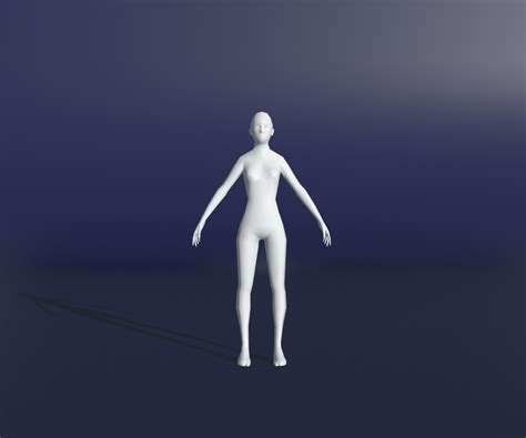3d Model Female Body Base Mesh 28 Animations 3d Model 1k Polygons Vr