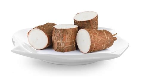 Premium Photo Cassava In Plate On White Space