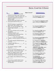 Excel Chapter 3 Exam Docx EXCEL CHAPTER 3 EXAM 1 2 3 4 5 6 7 8 9 10 11 12 13 Question Points