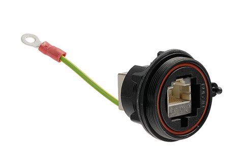 Front Panel Mount Connector Px Series Cat E Shielded Coupler Plus Earth Wire