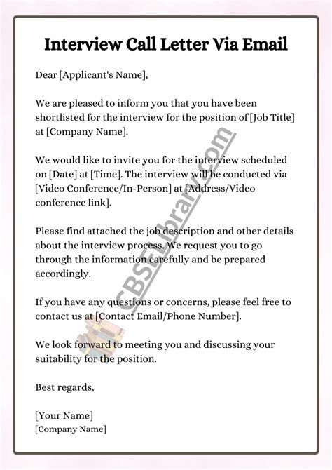 Interview Call Letter Format Interview Letter Samples How To Write Call For Interview Letter