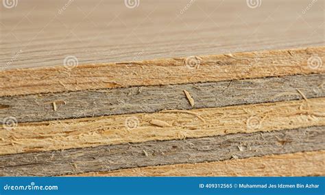 Layered Chipboard Panel Cross Section Macro Royalty Free Stock