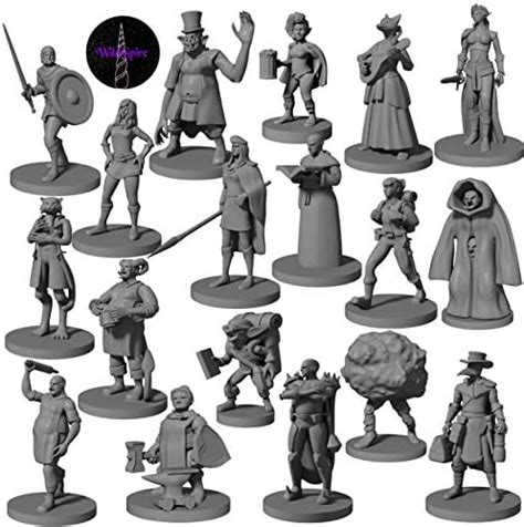 Buy Wildspire 58 Fantasy Miniatures Figures Set Townsfolk Characters For Dnd Miniatures Bulk