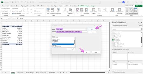 excel pivot table view calculated field formula