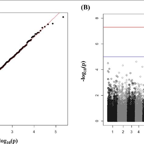a quantile quantile q q plot of p values for test statistics