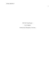 BUS 307 Final Project Docx FINAL PROJECT 1 BUS 307 Final Project Cory