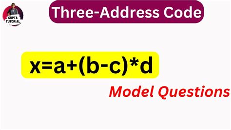 Three Address Code Model Question Importantquestions Youtube
