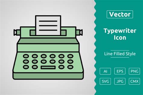 Vector Typewriter Filled Outline Icon Graphic By Muhammad Atiq · Creative Fabrica