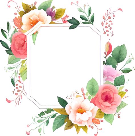 Cute Watercolor Frame With Spring Flowers 17257684 Png