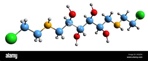 3d Image Of Mannomustine Skeletal Formula Molecular Chemical