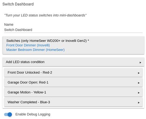 RELEASE Switch Dashboard Turn Your HomeSeer And Inovelli Dimmers