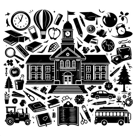 School Vector School Silhouette Vector School Illustration School