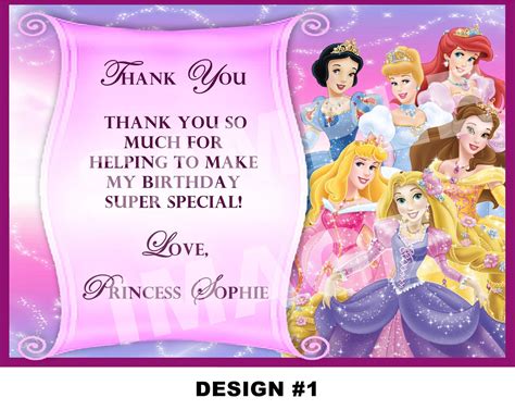 Disney Princess Thank You Note Rapunzel Tangled Belle