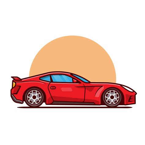 Sport Car Cartoon Vector Icon Illustration Vehicle Transportation Icon