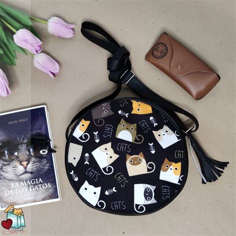 BOLSO DE MANO GATO Y PEZ Elenacats