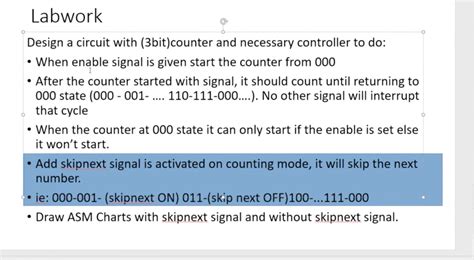 solved labwork design a circuit with 3bit counter and