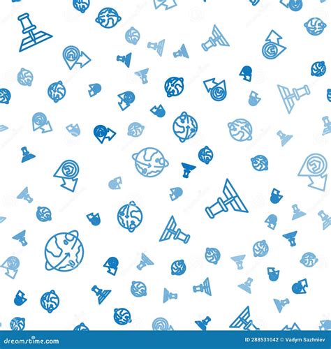 Set Line Satellites Orbiting The Earth Folded Map With Location Marker