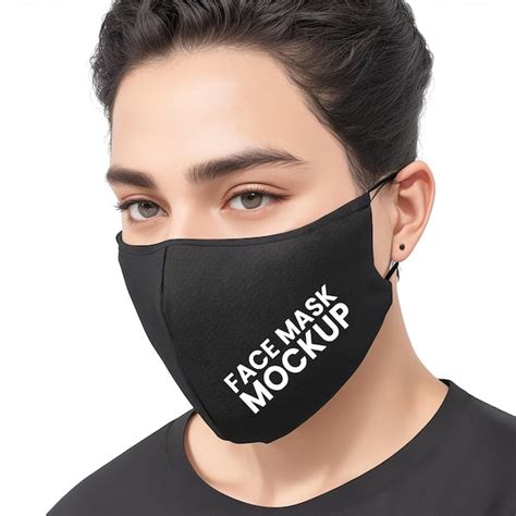 Premium Psd Black Protective Fabric Face Mask