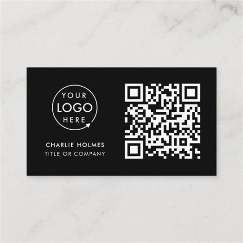 QR Code Business Logo Black Modern Professional Business Card Zazzle Qr Code Business Card