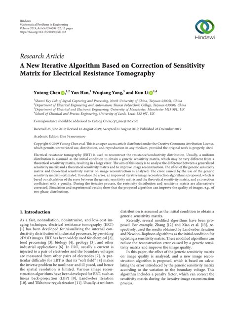 pdf a new iterative algorithm based on correction of sensitivity