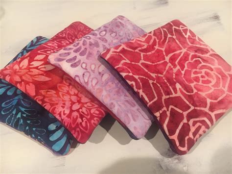 Wine Glass Coasters Set Of 4 Modern Handmade Coasters Pink Etsy