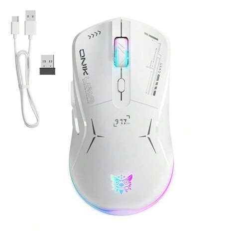 Onikuma Cw917 White Gaming Mouse Wired Wireless Mouse 2 4g Connection