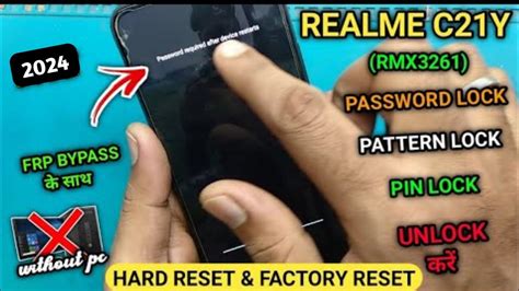 Realme C21y RMX 3261 Pin Pattern Frp Remove Easy Way C21Y Hard Reset